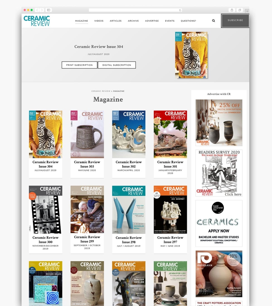Ceramic Review Website Design Cornwall by Cape Creative