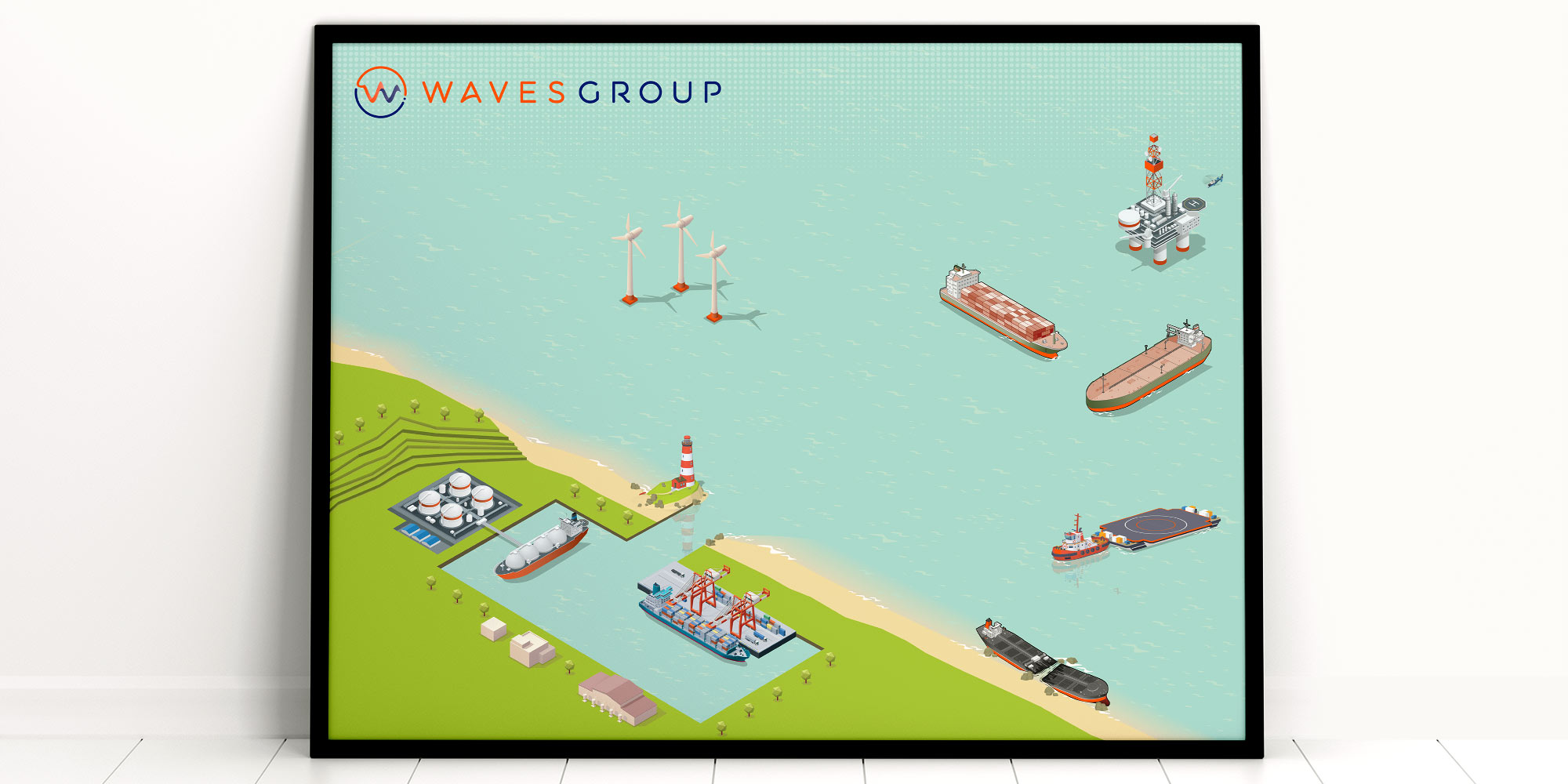 Waves Group Print Design in Cornwall by Cape Creative Design Agency